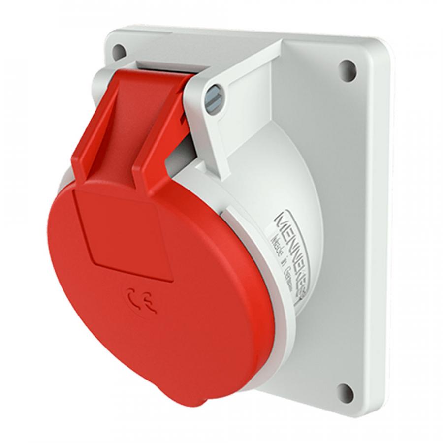 TOMA EMPOTRABLE 16AMP 3P+T 415V ROJO 6H IP44 | KONSTRUTECNIA.COM