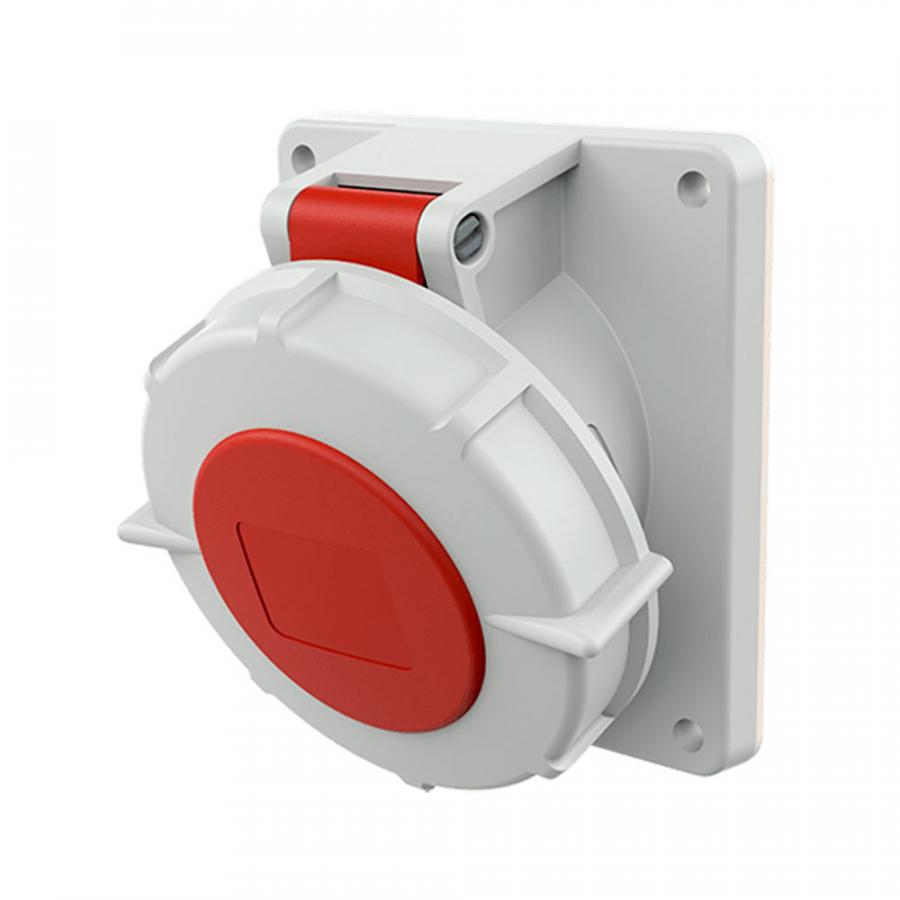 TOMA EMPOTRABLE 16AMP 3P+N+T 415V ROJO 6H IP67 | KONSTRUTECNIA.COM